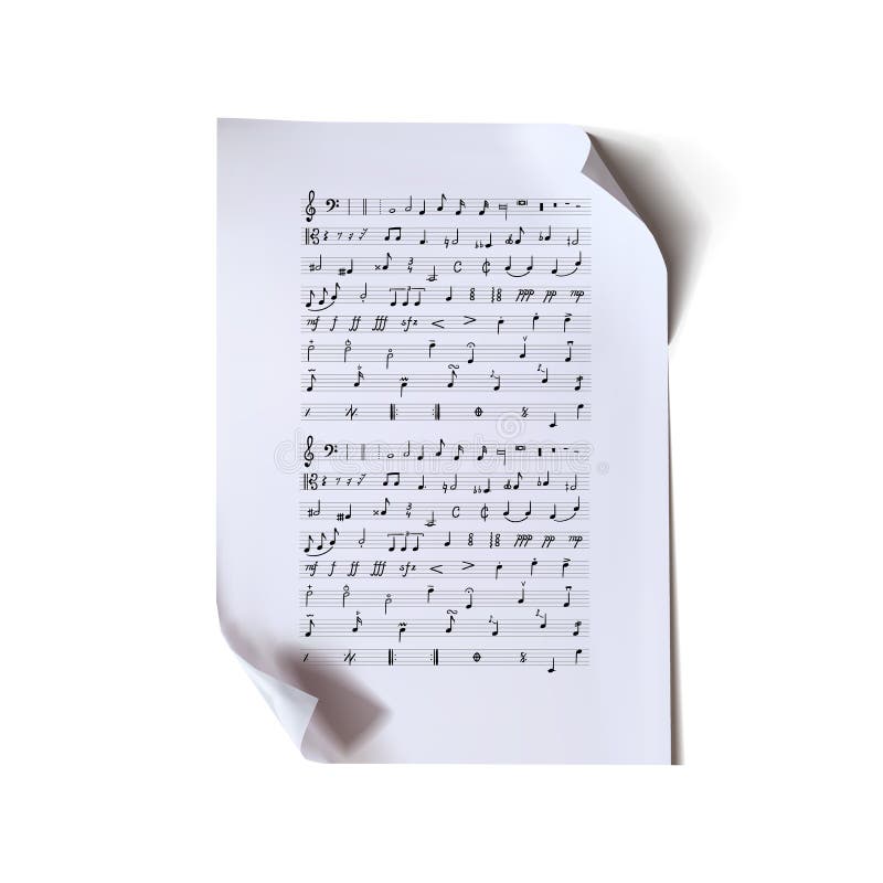 Vector Vintage Scroll Isolated with Musical Notes on it. Stock Vector ...