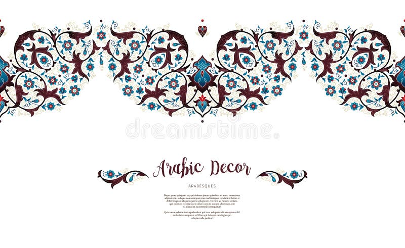 Vector Vintage Seamless Border in Eastern Style. Stock Vector ...