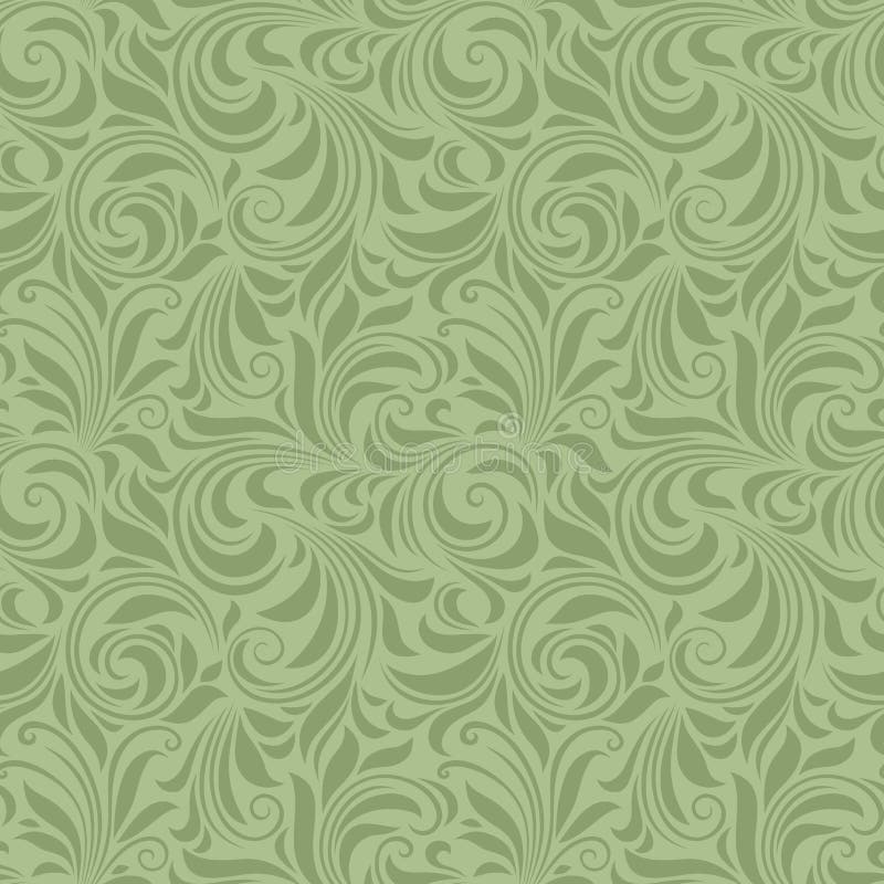 Vintage Seamless Green Floral Pattern. Vector Illustration Stock Vector ...