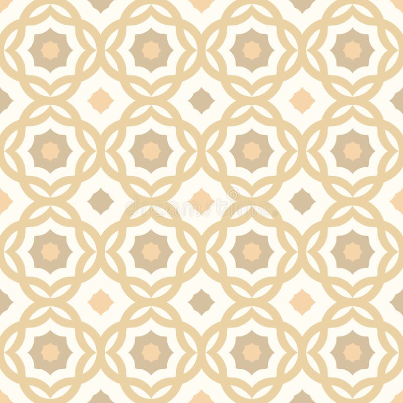 Vector Vintage Seamless Pattern in Arabic Style. Retro Geometric Beige ...