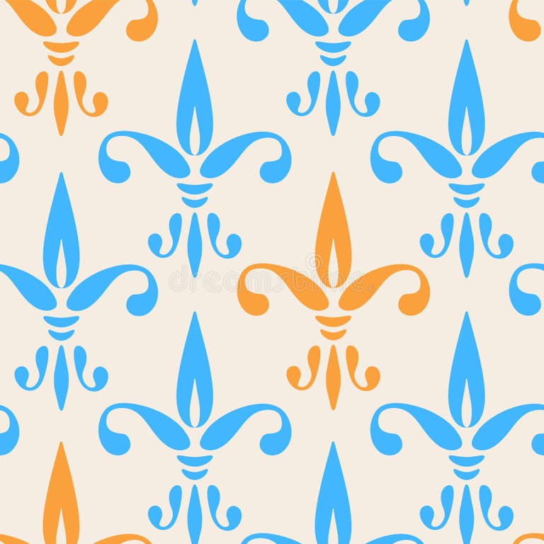 Vector Vintage Seamless Pattern Fleur De Lis. Vintage Vector Pattern ...