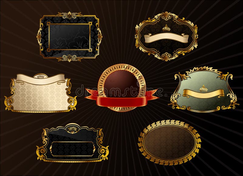 Vintage glamour frame red stock vector. Illustration of modern - 13078062