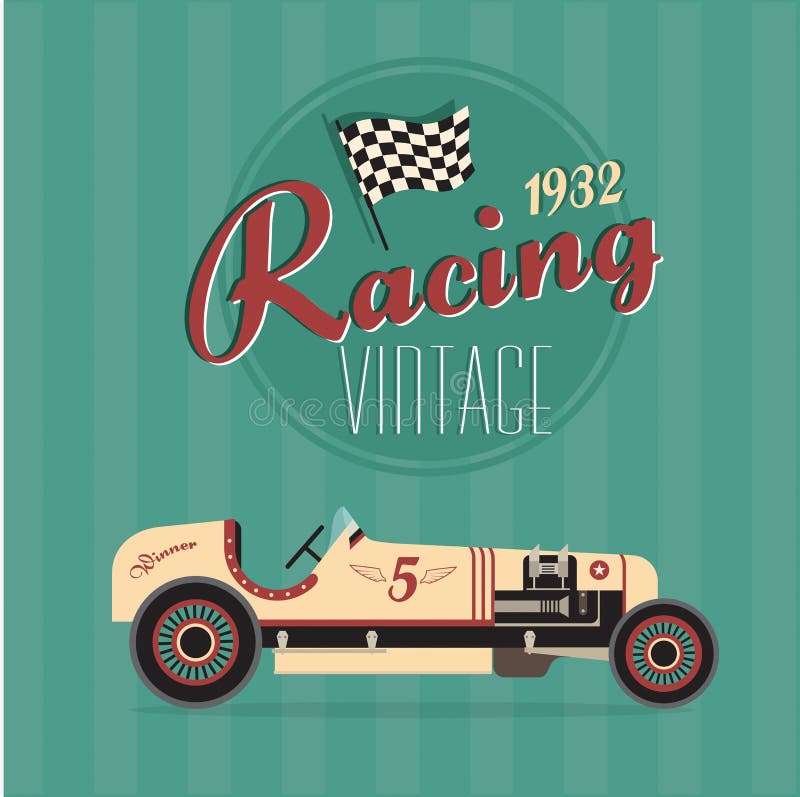 Vector Vintage Sport Racing Cars Stock Vector - Illustration of power ...