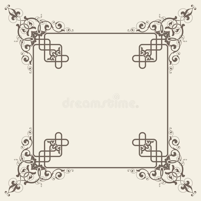 Vector Vintage Square Frame Stock Vector - Illustration of ornate ...