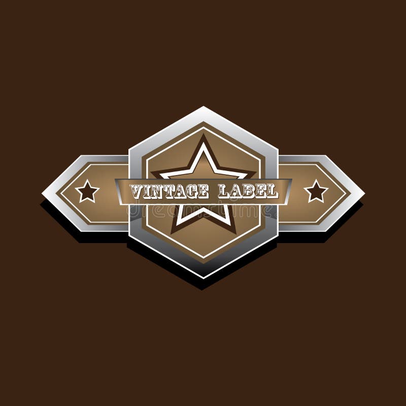 Vector Vintage Star Label Retro Style Stock Vector - Illustration of ...