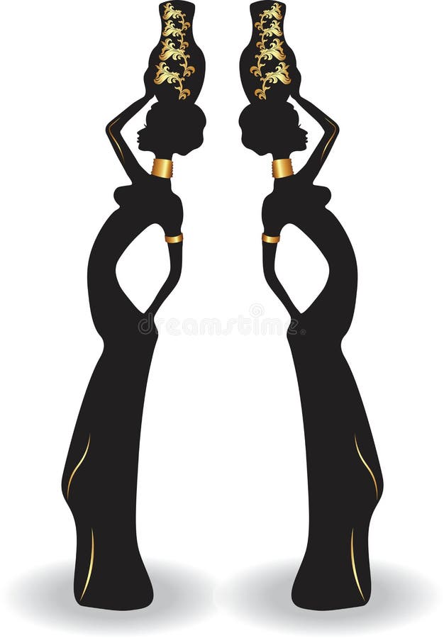 Vector Vintage Statue of Indian Female Sculpture Stock Vector ...