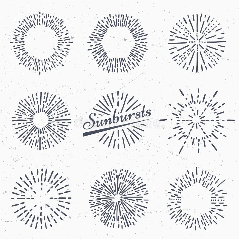 Vintage set sunburst stock vector. Illustration of label - 70989878