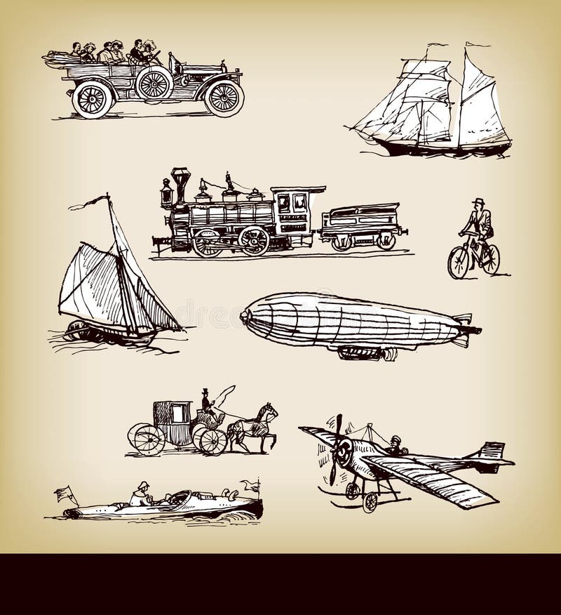 Vector Vintage Transport (traffic) Poster Stock Vector - Illustration ...