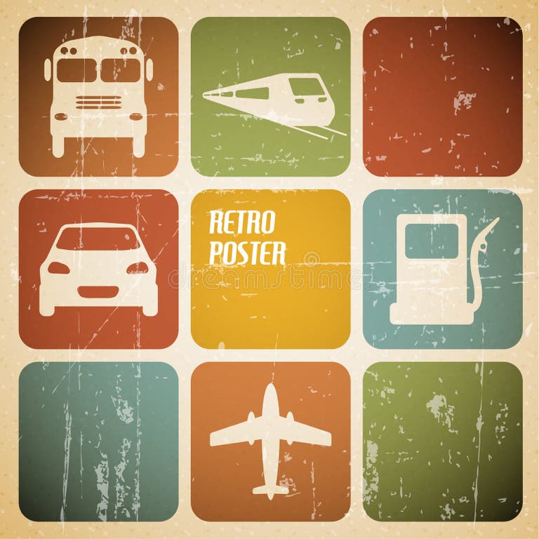 Vector Vintage Transport Traffic Poster Stock Illustrations – 2,616 ...