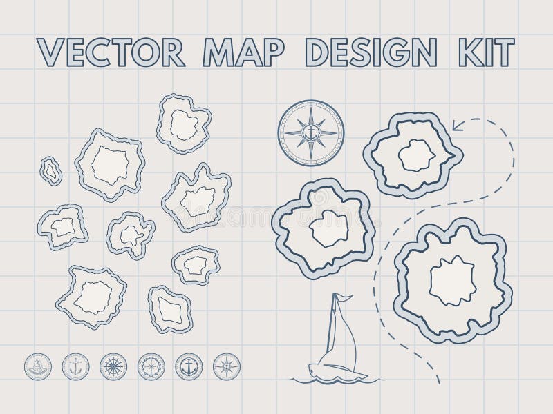 Vector Vintage Treasure Map Generator Stock Vector - Illustration of ...
