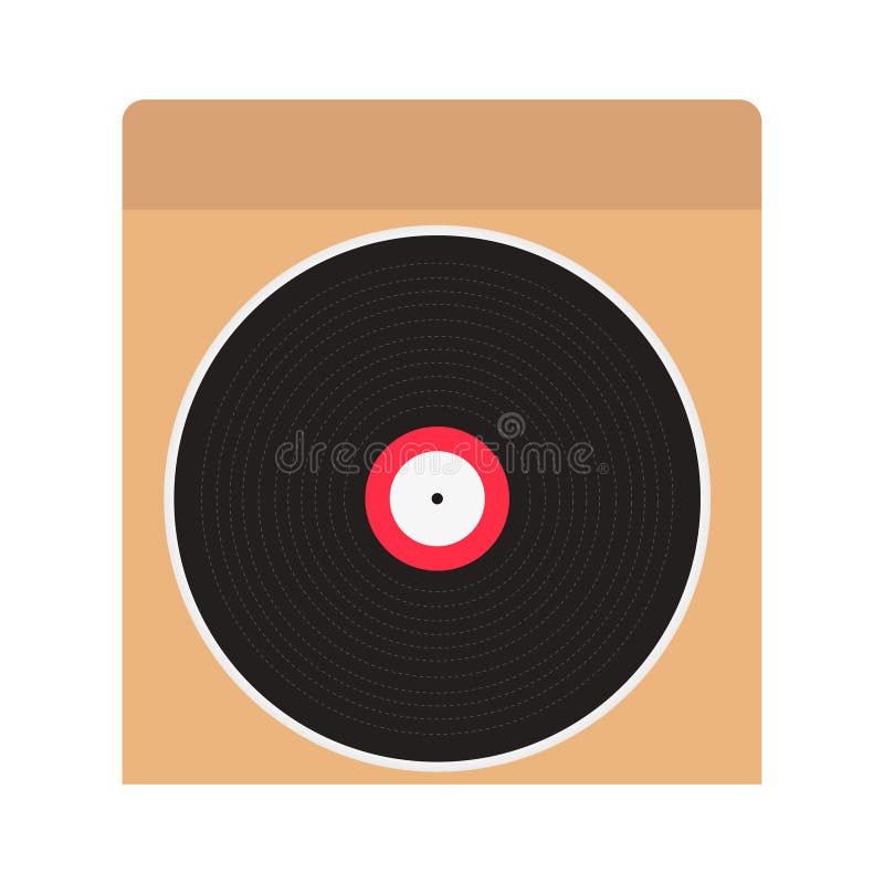 Vector Vinyl Record on Cardboard Packaging on a White Background. Vinyl ...