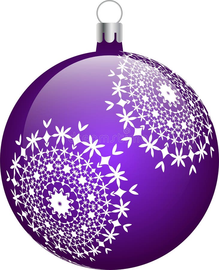 Vector Violet Ball with Snowflake Stock Illustration - Illustration of ...