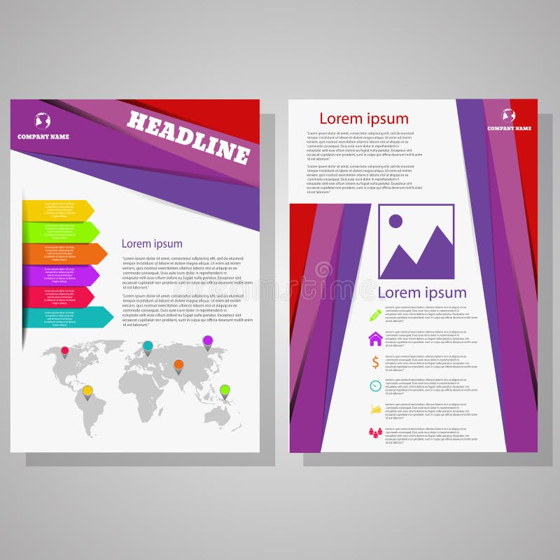 Vector Violet Design Brochure Flyer Design Layout Template Stock Vector ...