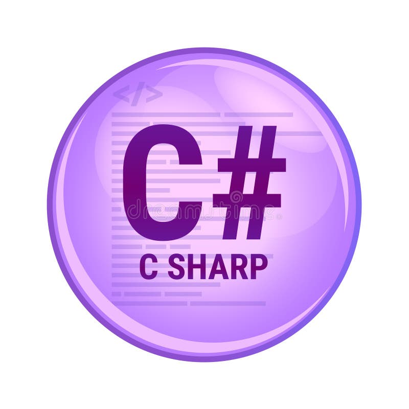 Vector Violet Icon Or Symbol Of C C Sharp General Purpose Multi Paradigm Object Oriented
