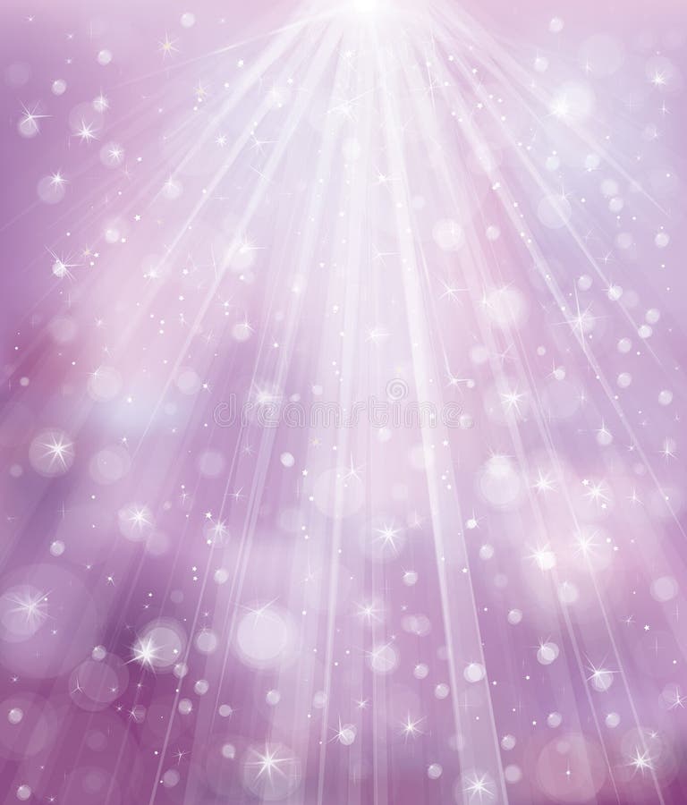 Vector Violet, Sparkle Background with Rays, Lights and Stars. Stock ...