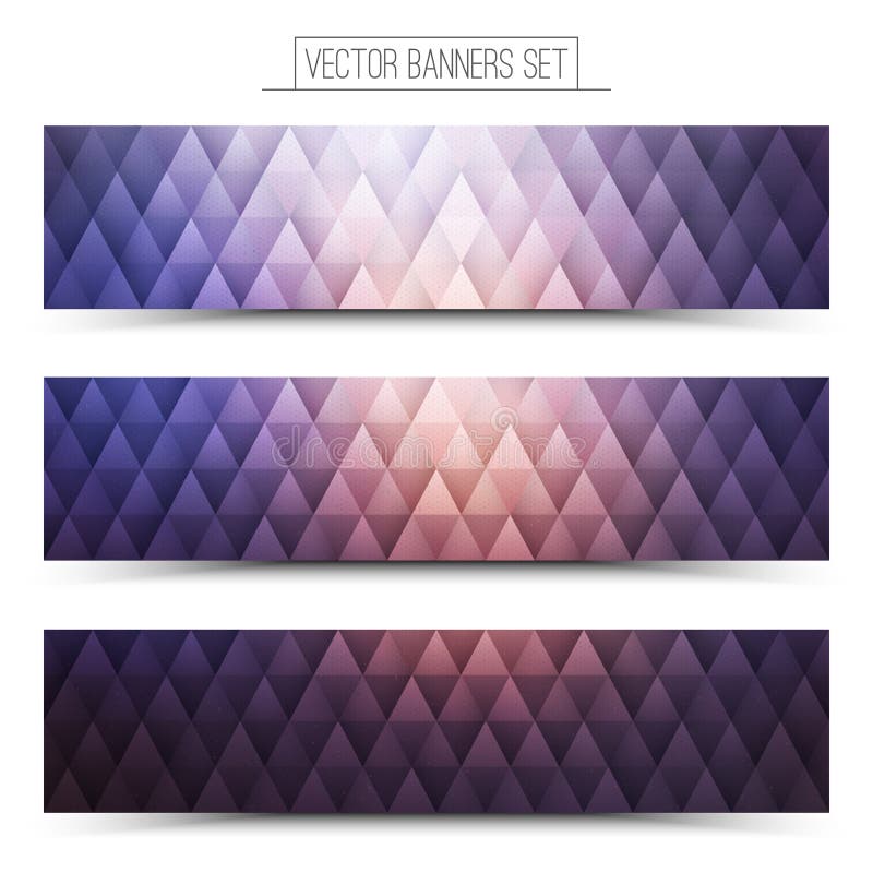 Vector Violet Web Banners Set Stock Vector - Illustration of game ...