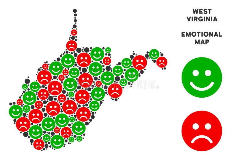 Vector Virginia State Map Collage Del Oeste Emocional De Emojis ...