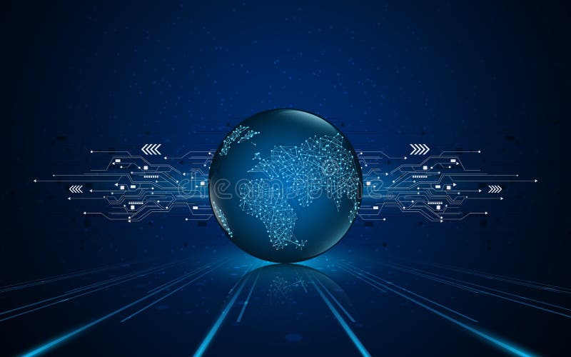 Vector Virtual Globe Networking Digital Tech Sci Fi Pattern Innovation ...