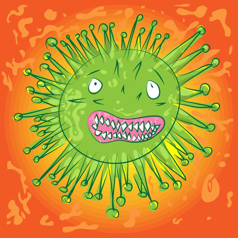 Vector Virus is Afraid of Something Stock Vector - Illustration of ...