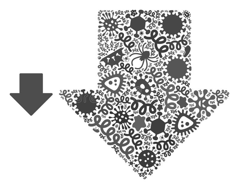 Mosaic Arrow Down Icon of Flu Pathogens Stock Vector - Illustration of ...