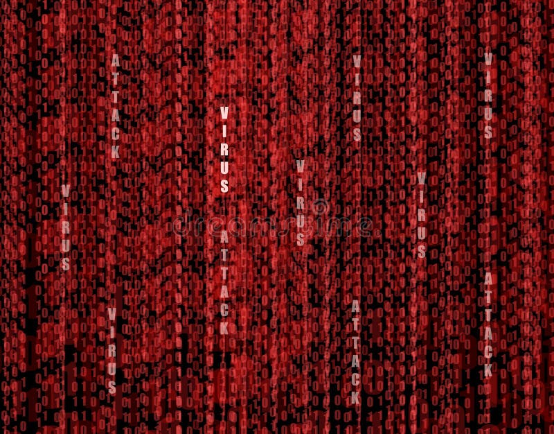 Vector Virus Attack Technology Red Background, Computer Security ...
