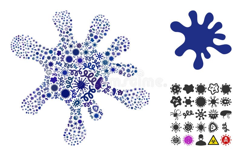 Mosaic Blot Icon of Infection Pathogens Stock Illustration ...