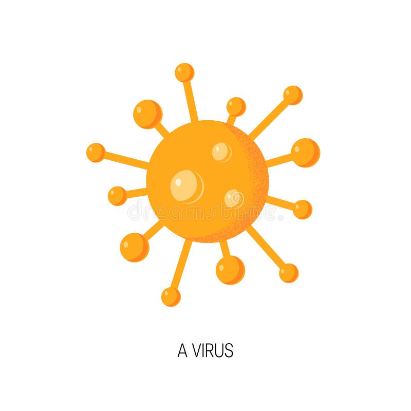 Vector Virus Icon in Simple Flat Style. Stock Vector - Illustration of ...