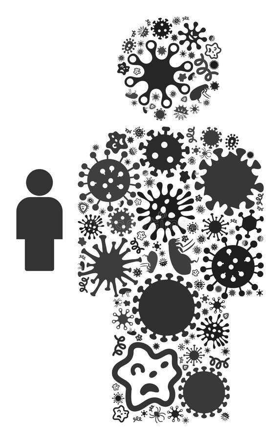 Mosaic Person Icon of Infection Pathogens Stock Vector - Illustration ...