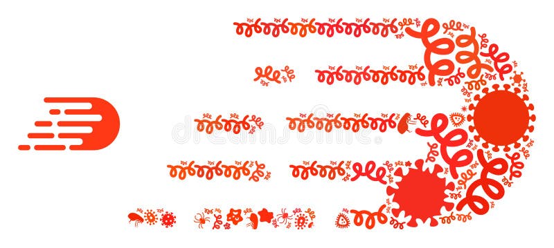 Composition Rush Effect Icon of Infectious Viruses Stock Vector ...