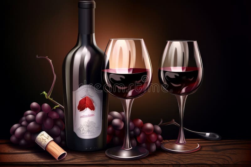 Vector Visual of a Wine Cup Logo. Generative Ai Stock Illustration ...