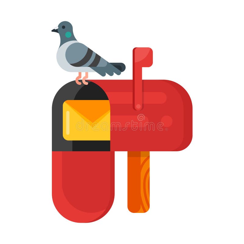 Vector Vlakke Stijlillustratie Van Postduif Vector Illustratie ...
