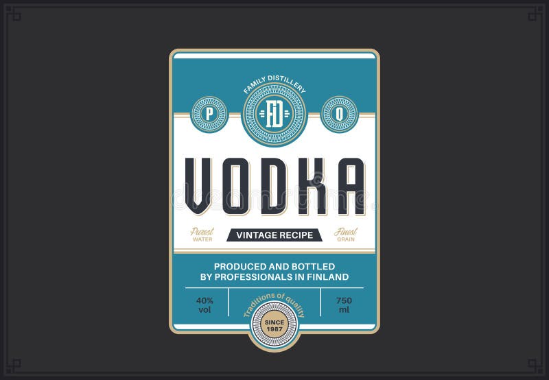 Vector Vodka Label Template Stock Vector - Illustration of emblem ...