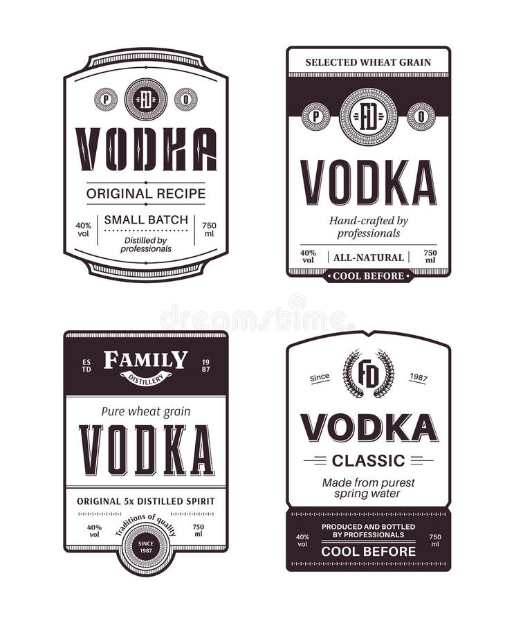 Vector Vodka Label Template Stock Vector - Illustration of emblem ...