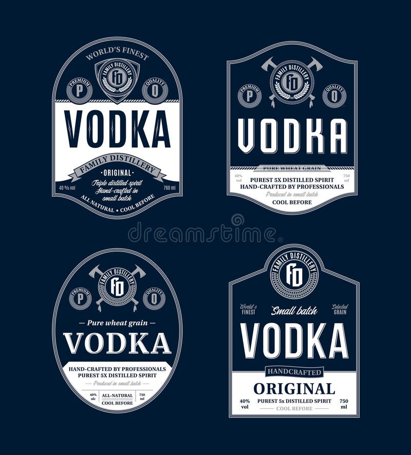 Vector vodka labels stock vector. Illustration of export - 306178655