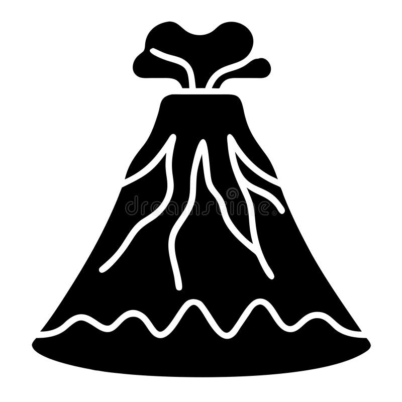 Vector Volcano Eruption with Smoke and Lava Elements for Educational ...