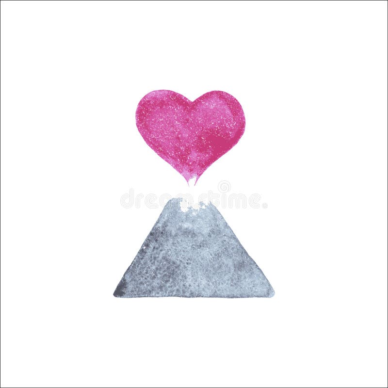 Vector Volcano Heart stock vector. Illustration of gases - 115644376