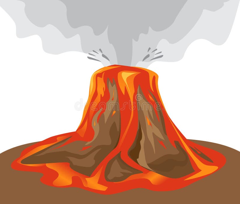Realistic Cartoon Volcano