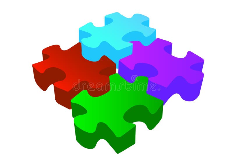 Vector volume 3d raadsel vector illustratie. Illustration of stuk ...