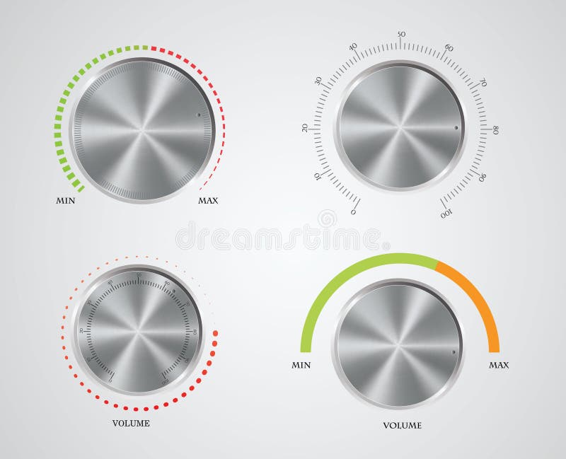 Vector knobs set stock vector. Illustration of scale - 23459279