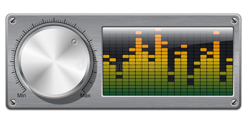 Vector Volume Knob With Digital Equalizer Stock Vector - Illustration ...