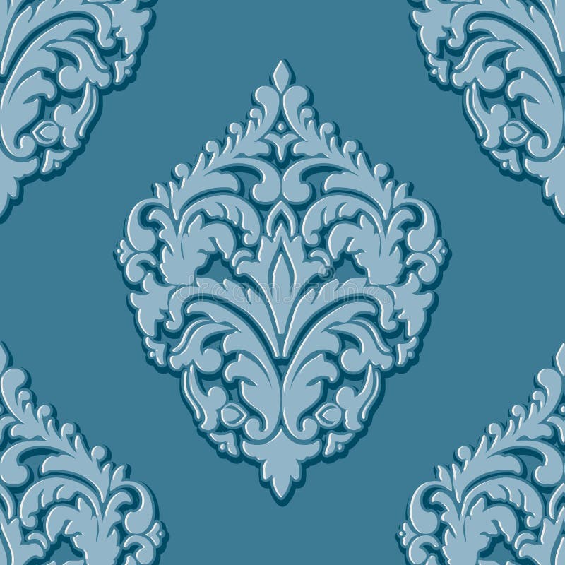 Vector Volumetric Damask Seamless Pattern Element. Elegant Luxury ...