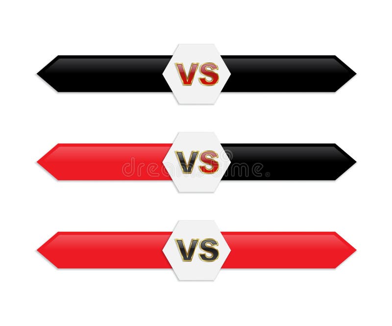 Black and Red Isolated Versus Logo. Vector VS Icon. Stock Vector ...