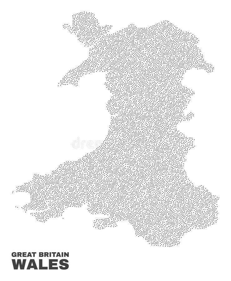 Vector Wales Map of Points stock vector. Illustration of pattern ...