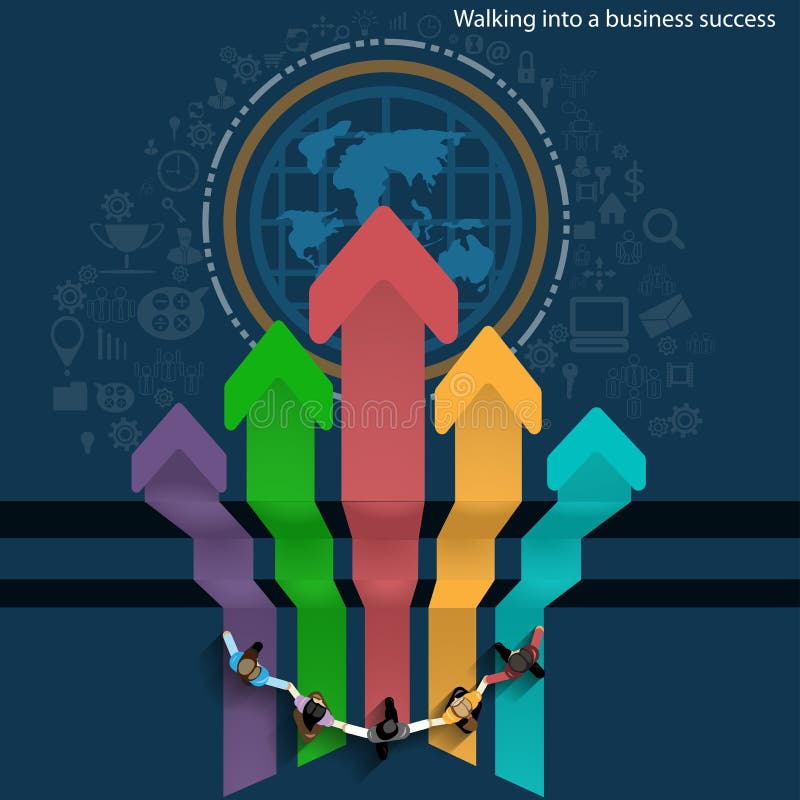 Vector Walking into a Business Success Stock Vector - Illustration of ...