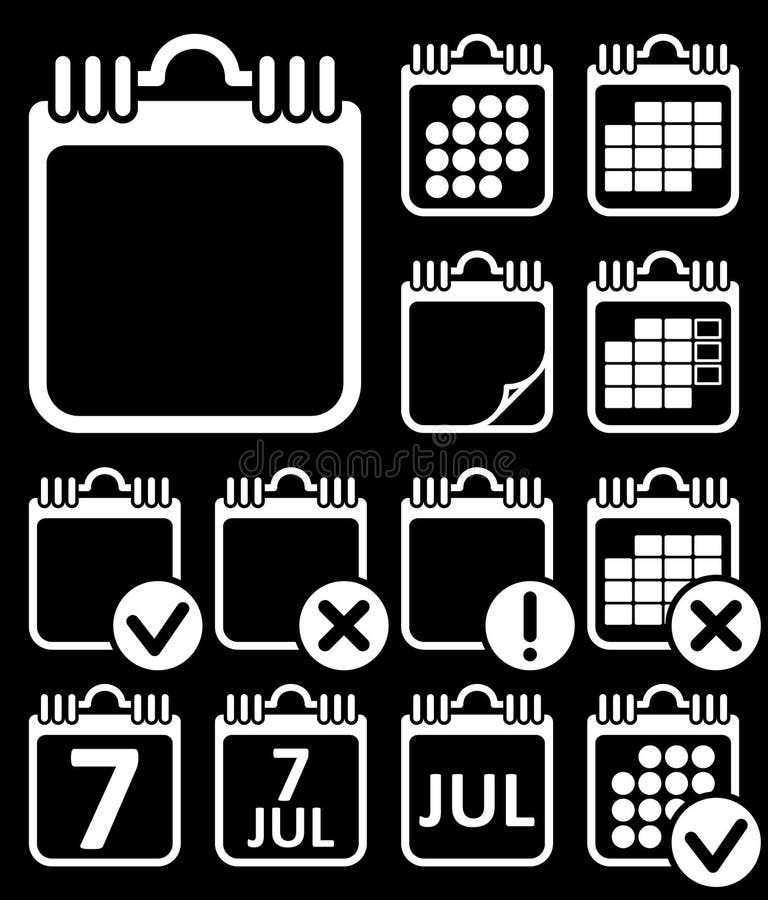 Vector Wall Calendar Icons Set Stock Vector - Illustration of abstract ...