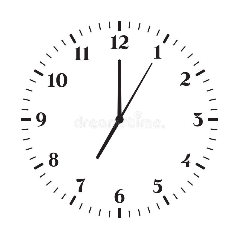 Vector Wall Clock Black and White Stock Vector - Illustration of single ...