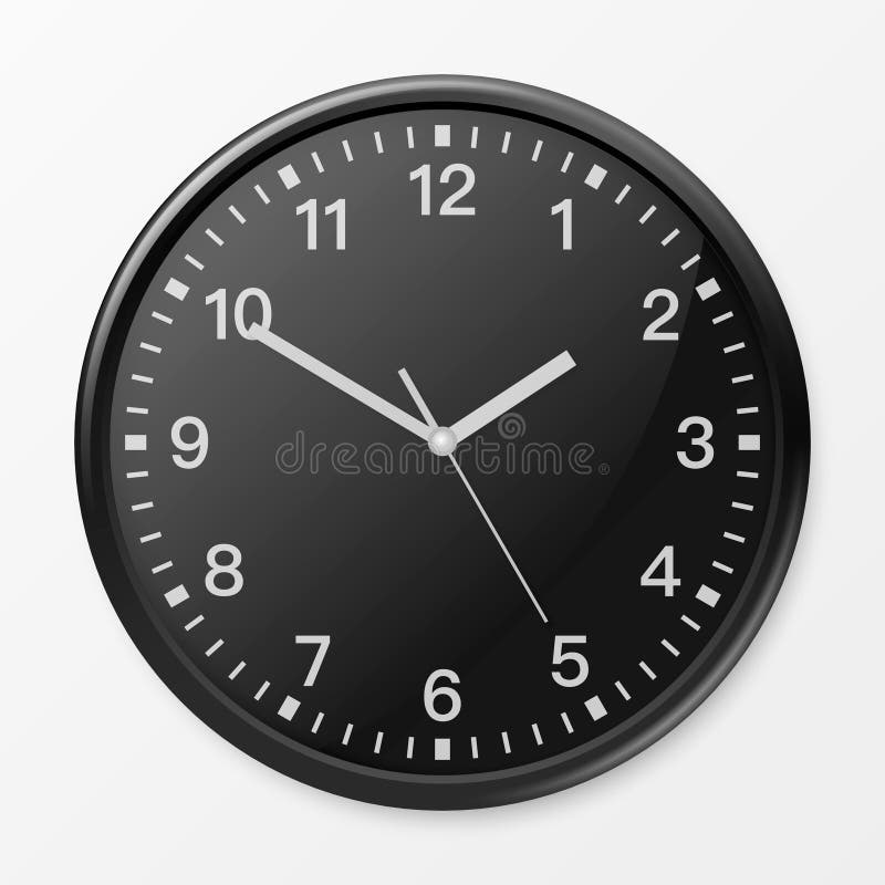 Vector wall office clock. stock vector. Illustration of plate - 74467996