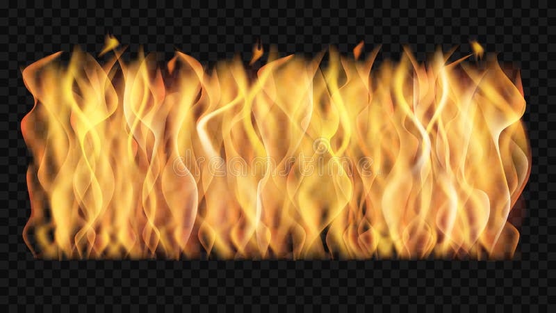 Vector Wall of Transparent Fire Stock Vector - Illustration of black ...