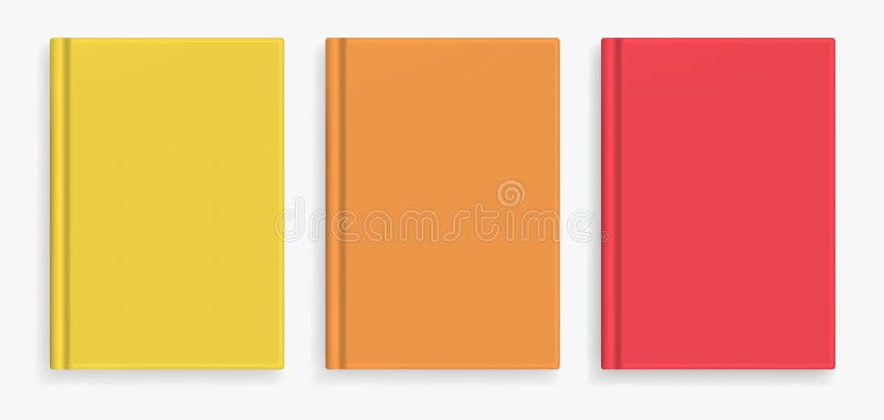 Vector Warm Colors Realistic Book Cover Mockups Stock Vector ...