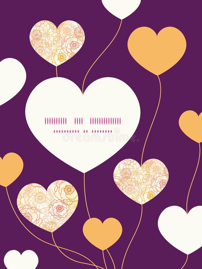 Vector Warm Flowers Heart Symbol Frame Pattern Stock Vector ...